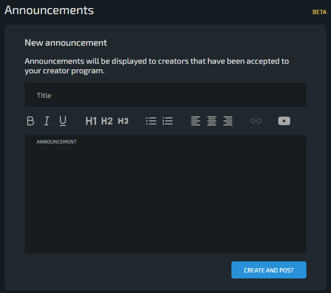 Creator Program - how it works